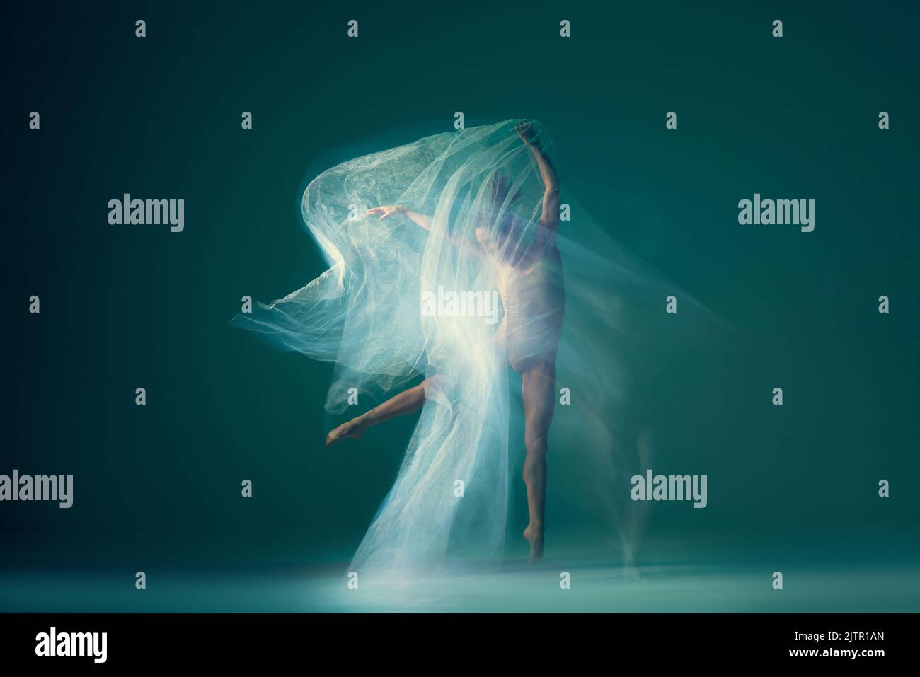 Light weightless gait of ballerina similar to smooth movement of a ...