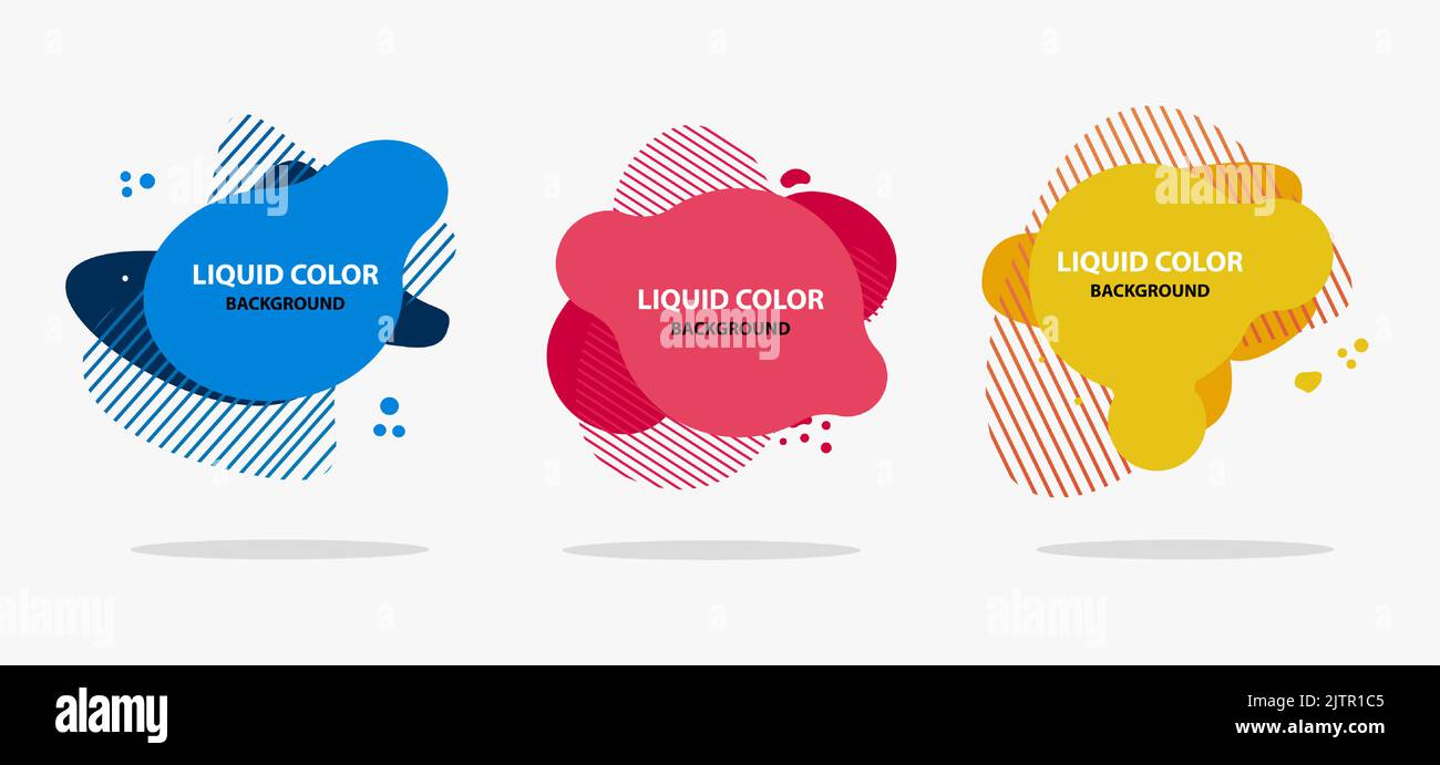 Set of modern abstract liquid shapes and banners. Isolated gradient ...