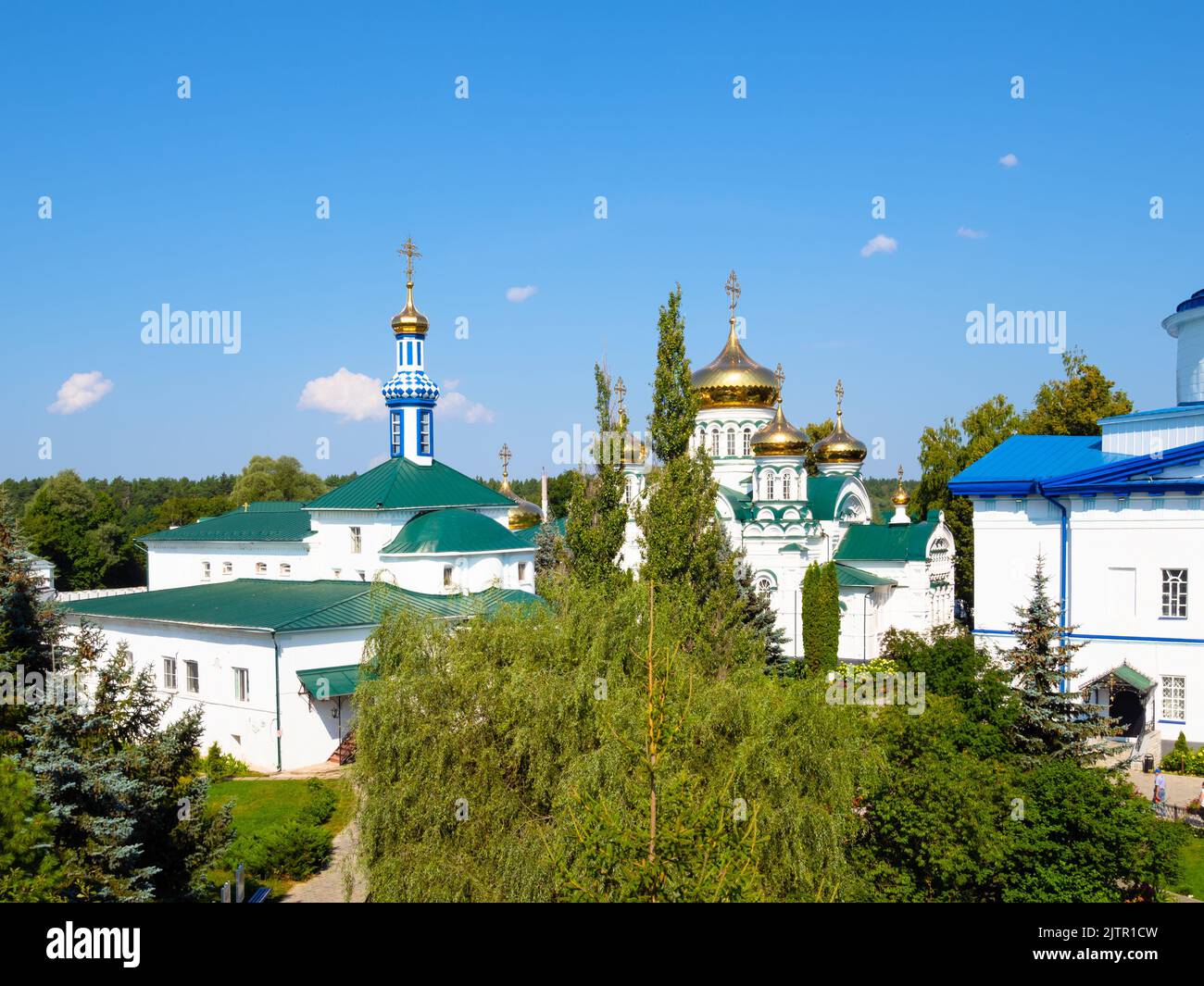 above view of churches of Raifa Bogoroditsky Monastery. It is the ...