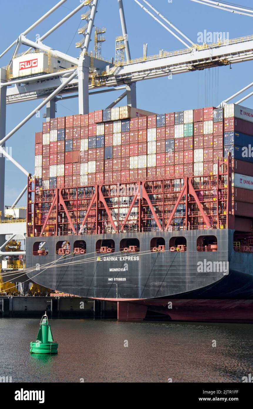 Rotterdam, The Netherlands, August 23, 2022: stern of a container ...