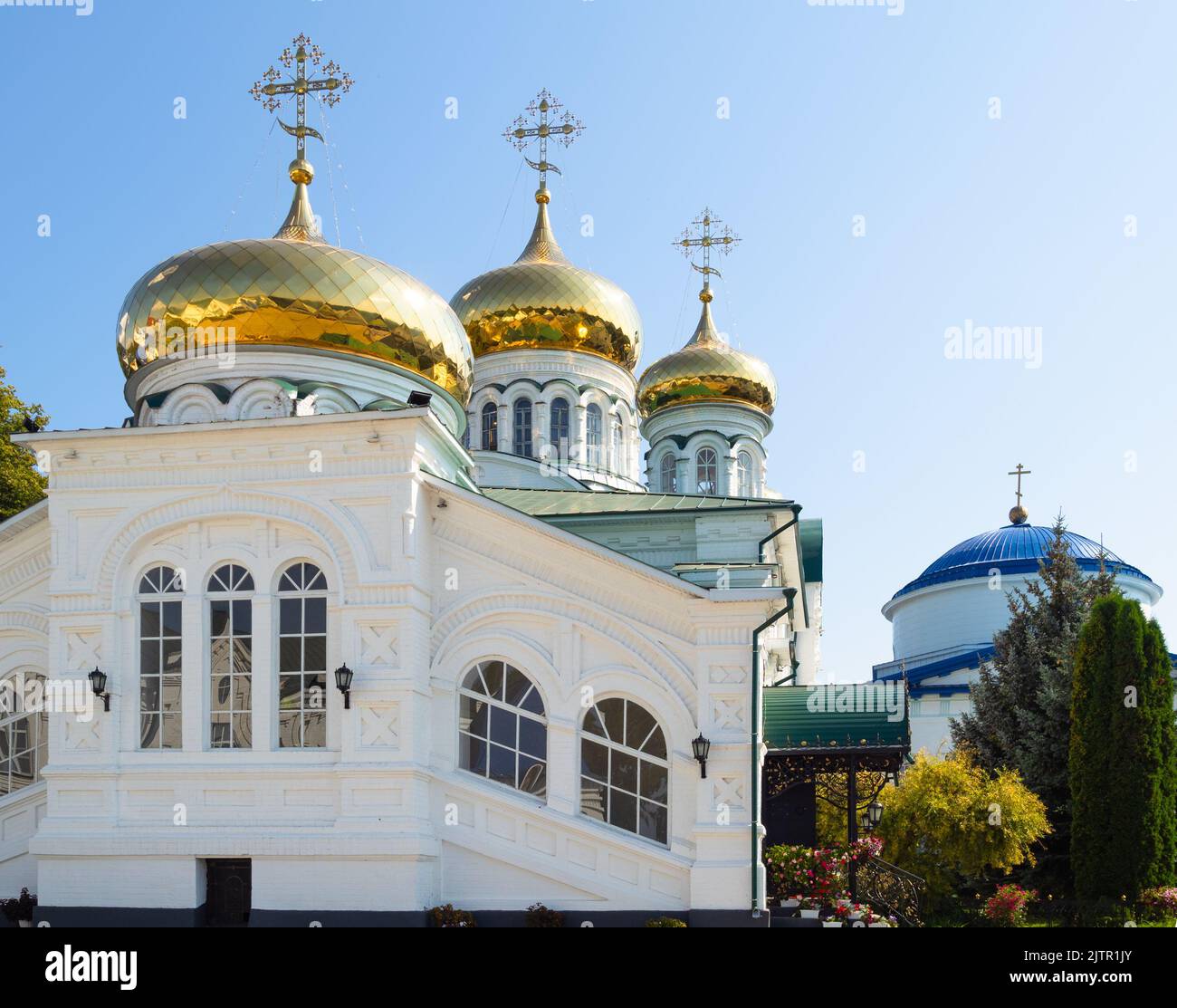 side view of cathedral in name of the life-giving Trinity in Raifa ...