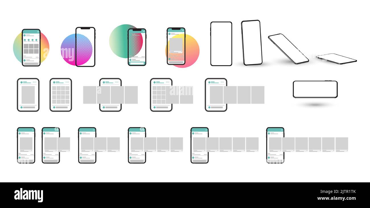 Vector realistic smartphone mockup. Smartphone frame with blank display ...