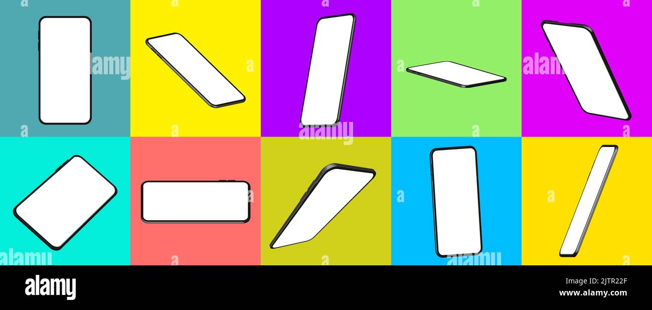 Vector realistic smartphone mockup. Smartphone frame with blank display ...