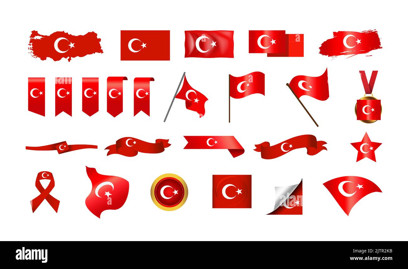 Turkey map with flag. Vector Illustration. Turkey Flag, National flag ...