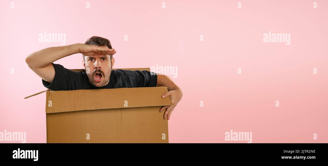 Funny emotive man sitting hi-res stock photography and images - Alamy