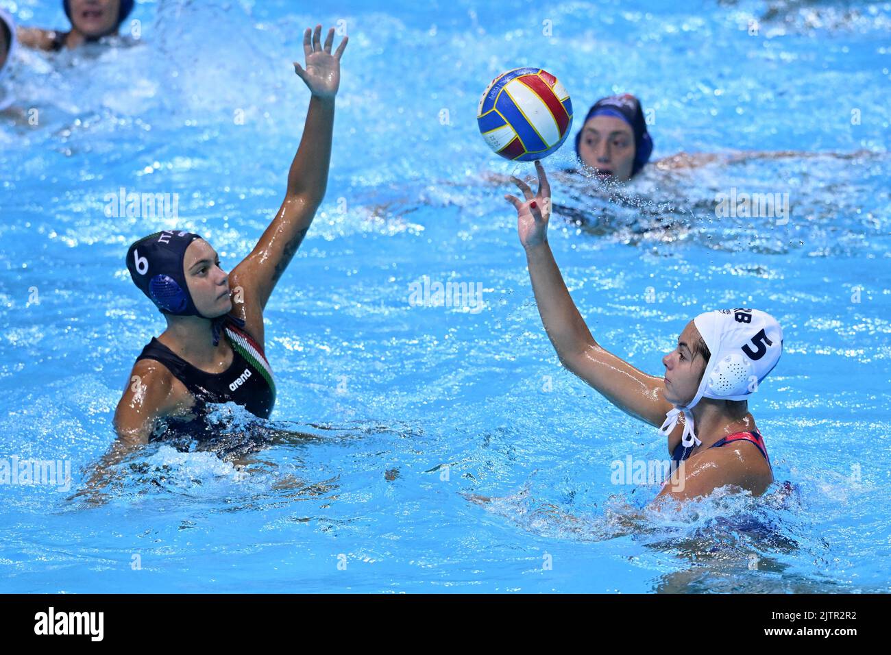 SPLIT, CROATIA - SEPTEMBER 01: Iva Lujic of Serbia in action against ...
