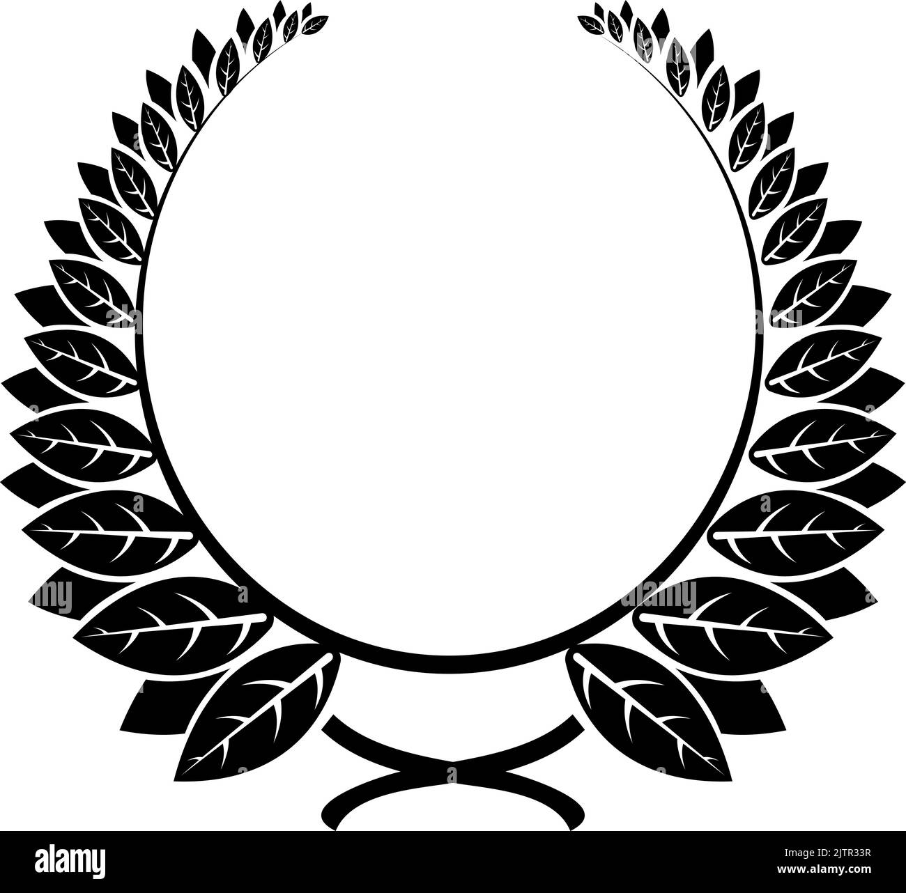 Wreath laurel icon, heraldic branch for award, vector victory emblem ...
