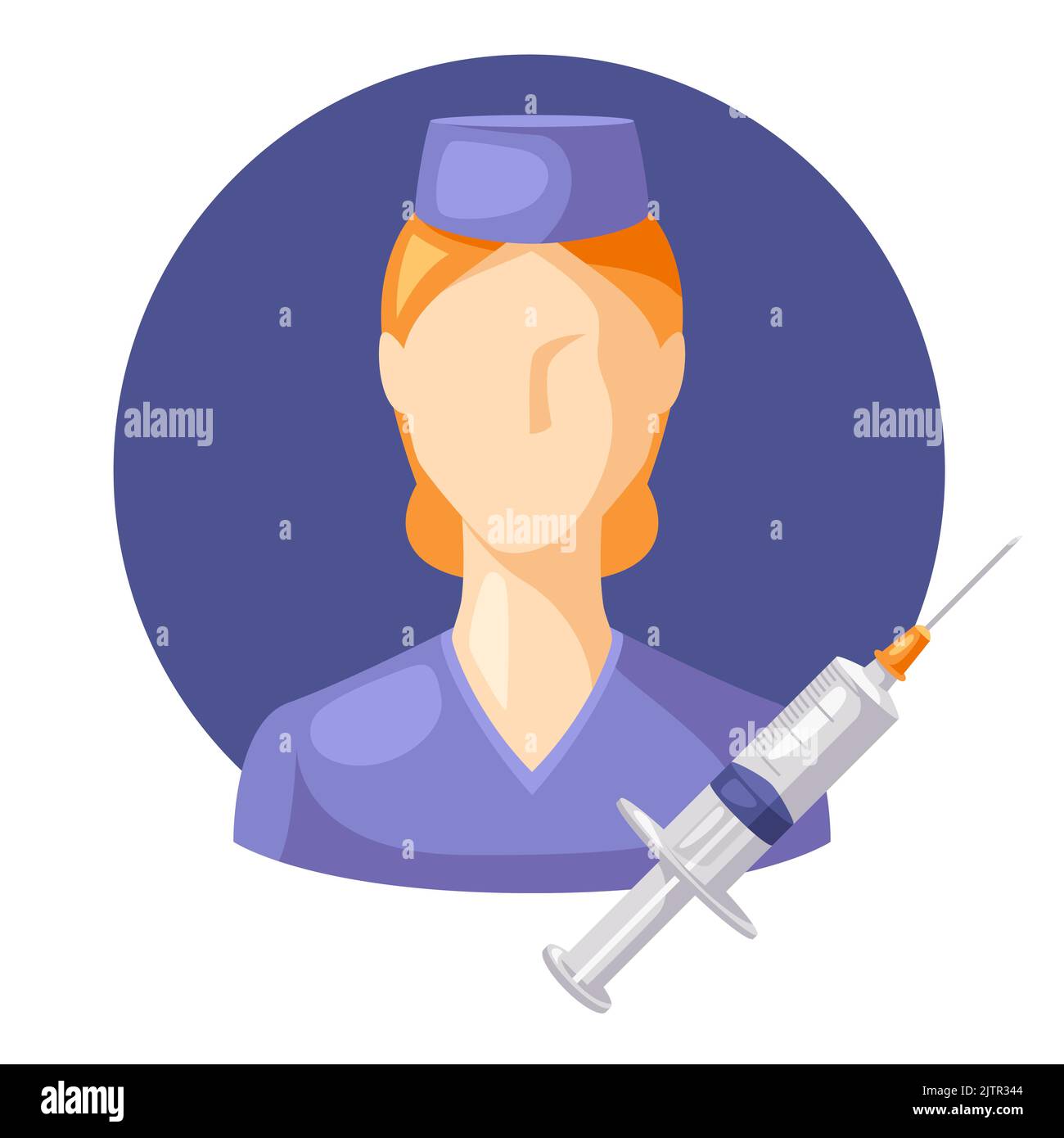 Illustration of nurse with syringe. Medical and healthcare avatar Stock ...