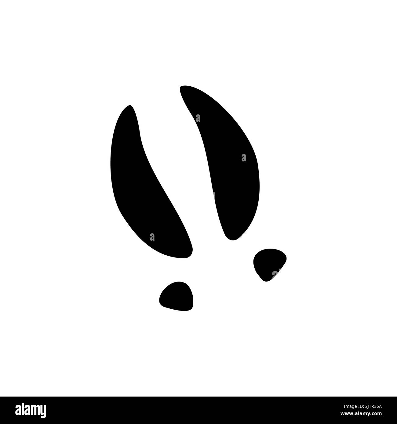 Deer or moose animal foot prints isolated black silhouette icon. Vector ...