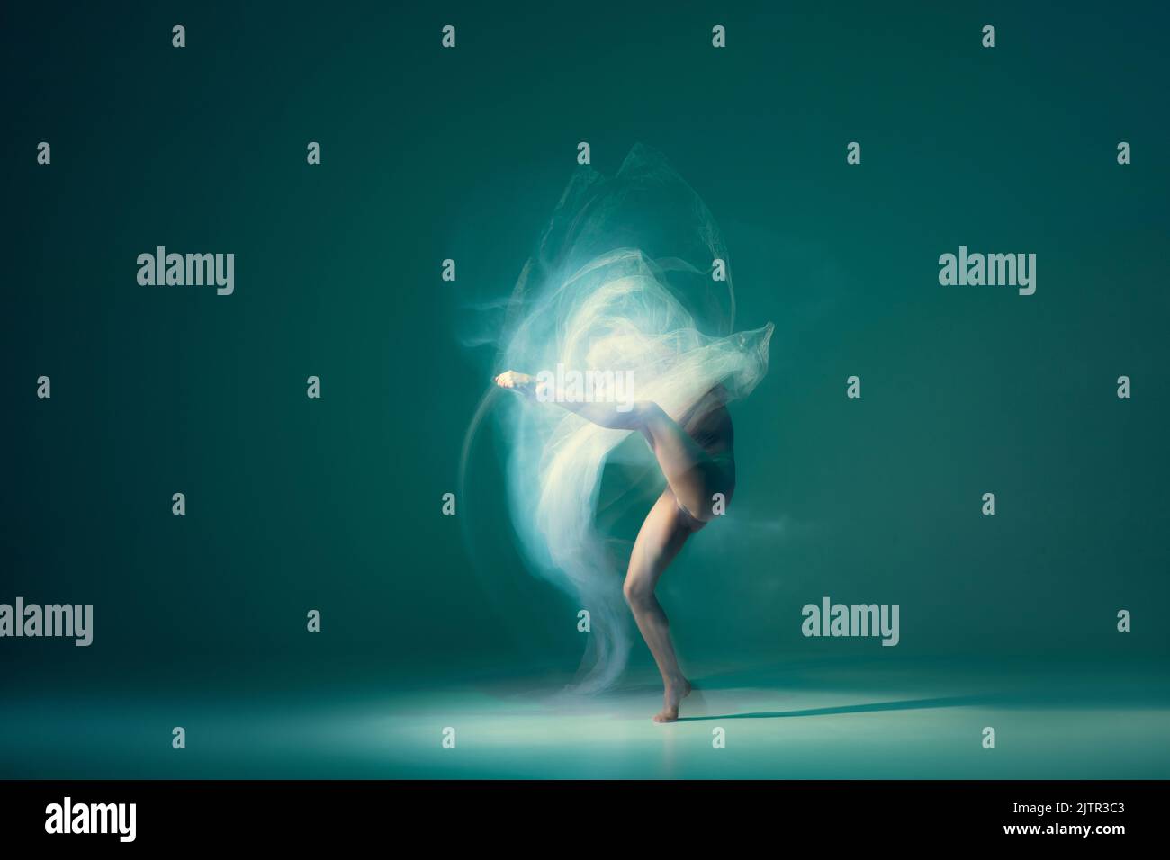 Light weightless gait of ballerina similar to smooth movement of a ...