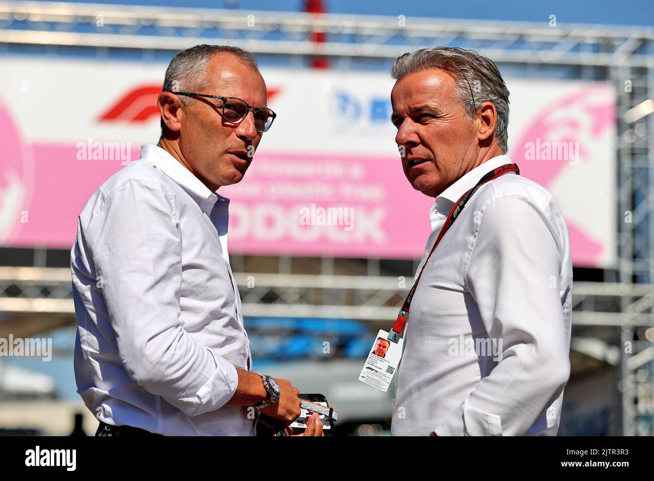 (L to R): Stefano Domenicali (ITA) Formula One President and CEO with ...