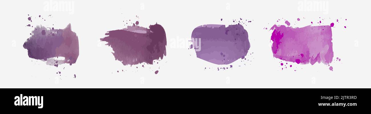 Collection of Colorful watercolor splashes. Abstract Background. Grunge ...