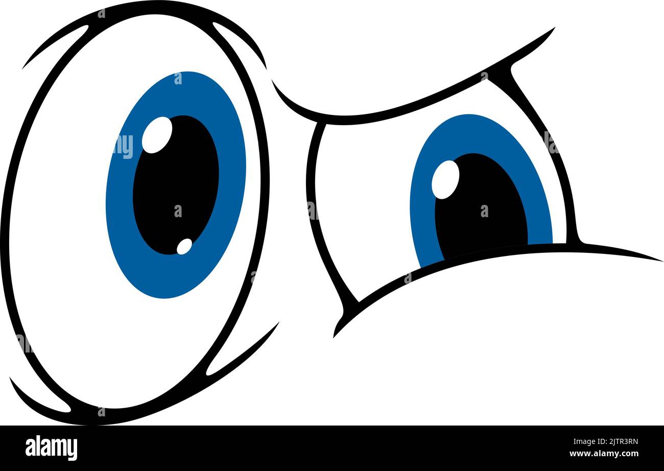 Cartoon smile face character, comic eyes icon, vector funny emotion ...