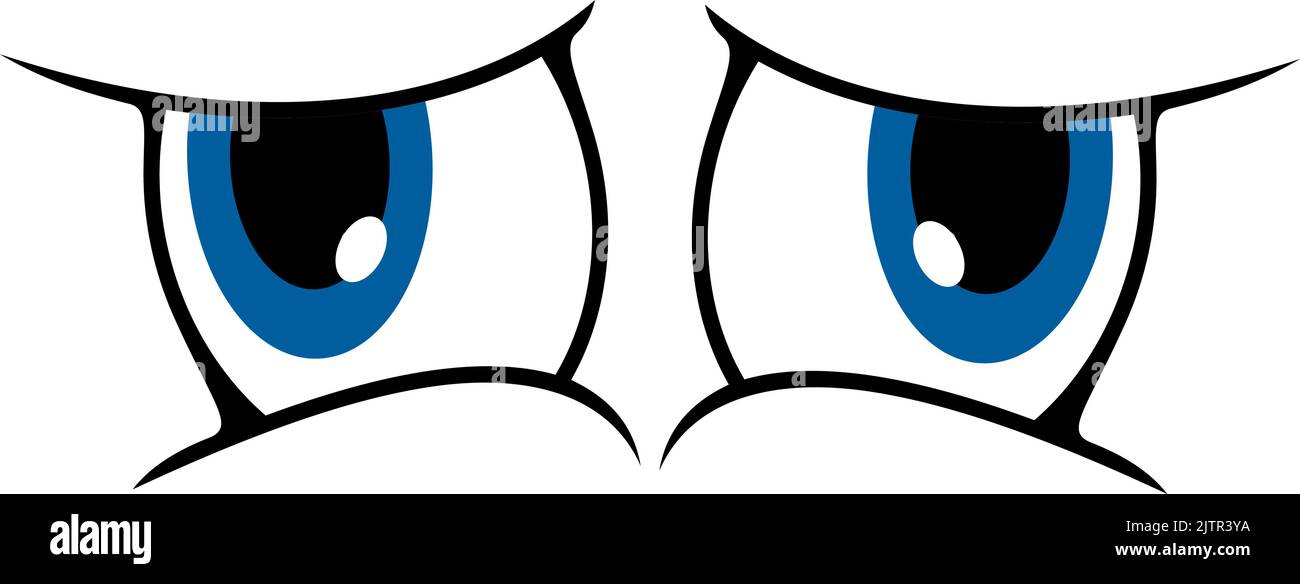 Smile eyes, cartoon face character with comic facial expression, vector ...