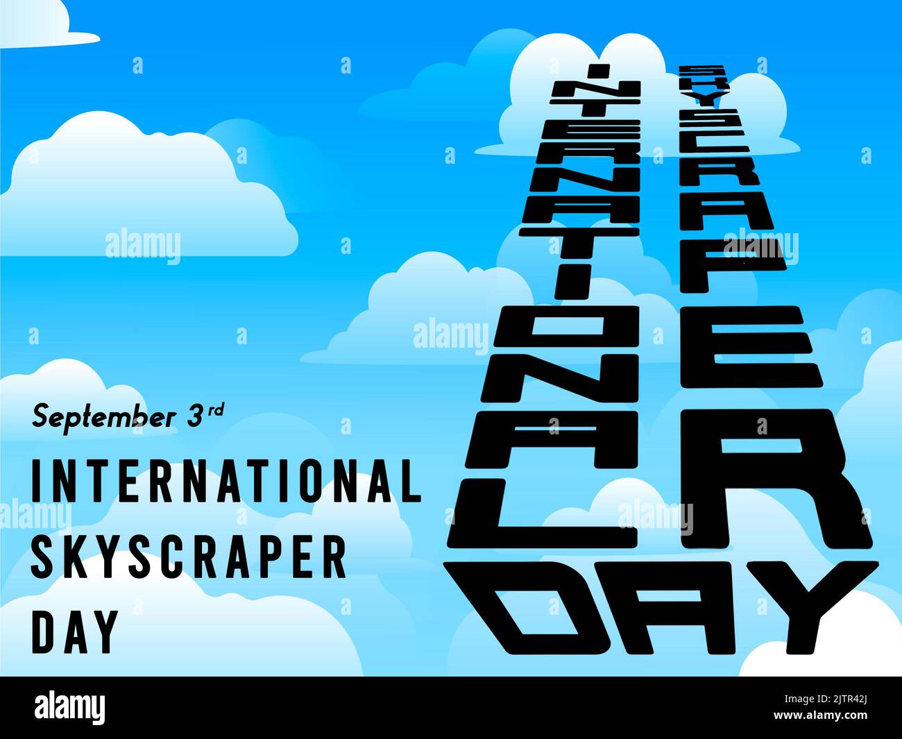 International Skyscraper Day Poster Stock Photo - Alamy