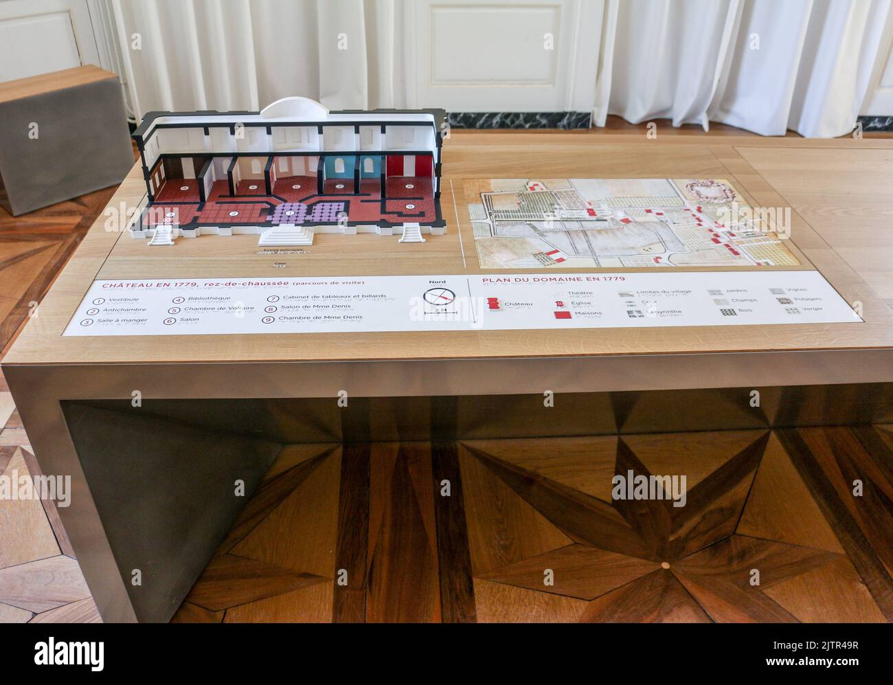 VOLTAIRE's Castle in LA FERNEY-VOLTAIRE : model of the house Stock ...