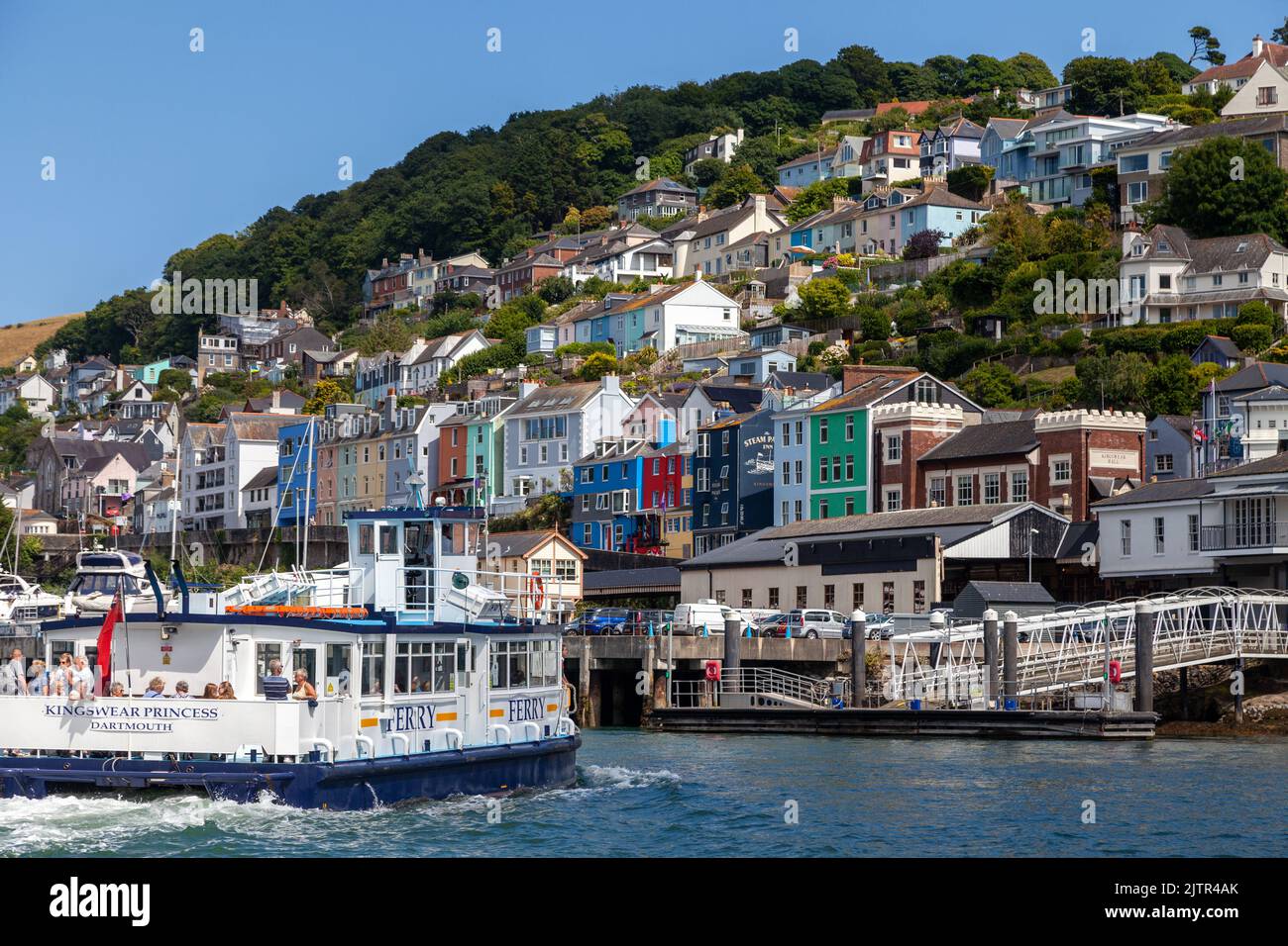 The Kingswear Princess ferry heading towards the jetty in Dartmouth ...