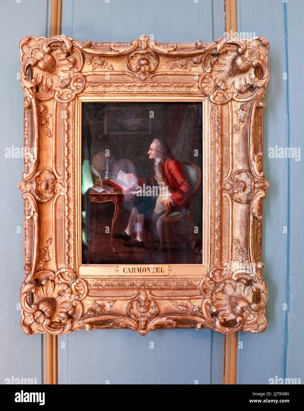 VOLTAIRE's Castle in LA FERNEY-VOLTAIRE : Portrait by CARMONTEL Stock ...