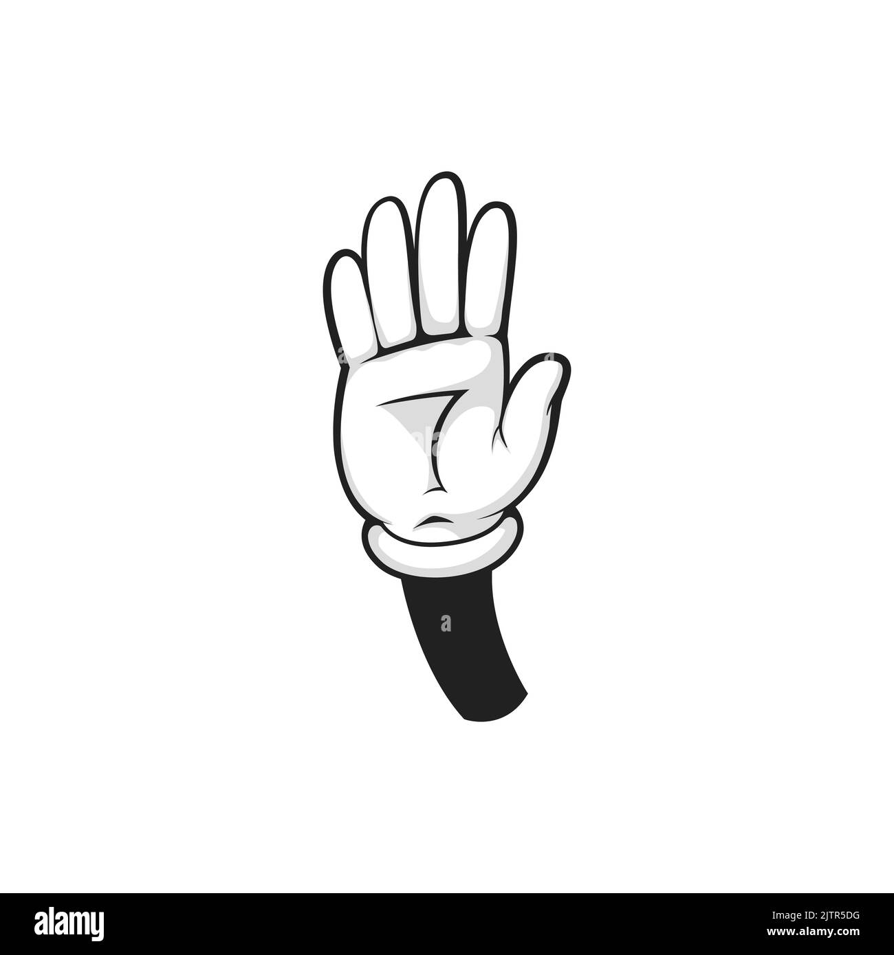 High five hand gesture isolated comic arm in glove cartoon icon. Vector ...