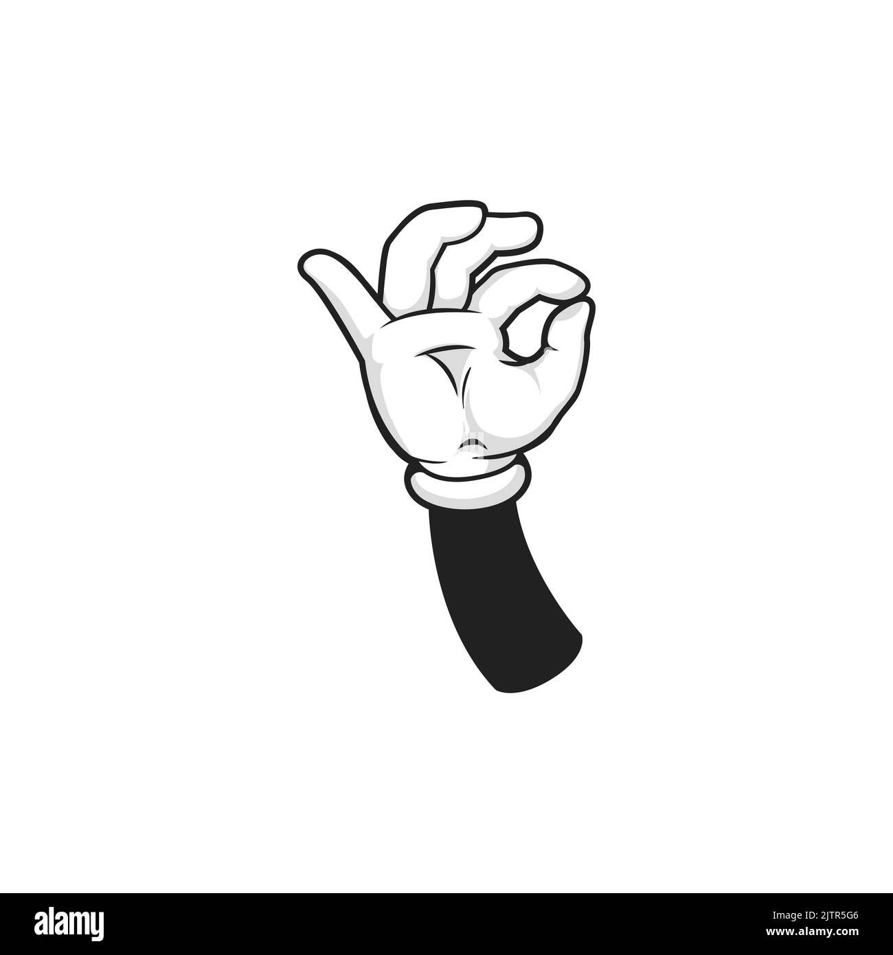 Human hand showing ok isolated gesture. Vector okay satisfaction or ...