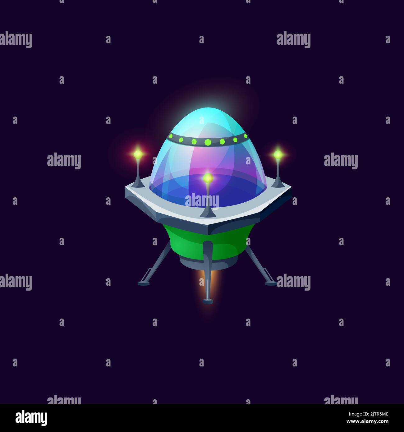 Unidentified or unknown flying object animated rocketship shuttle ...