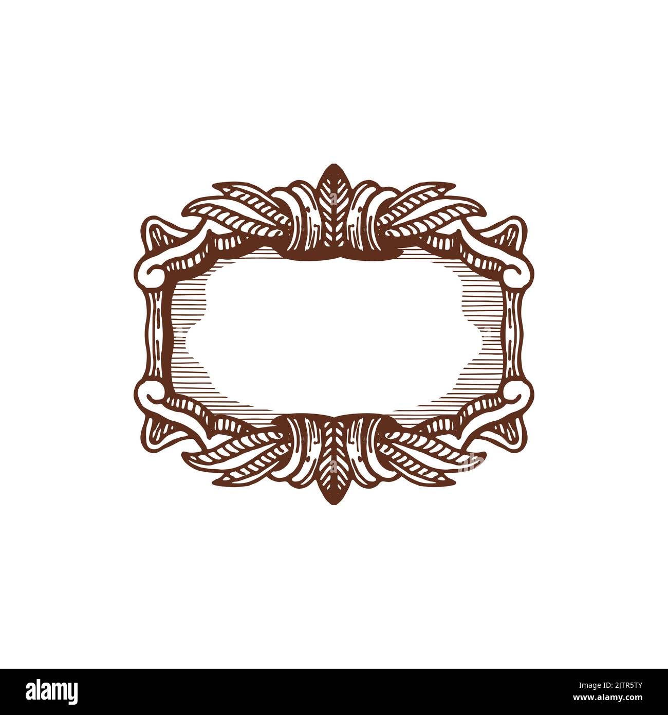 Frame with decorative floral elements isolated rectangle border, menu ...
