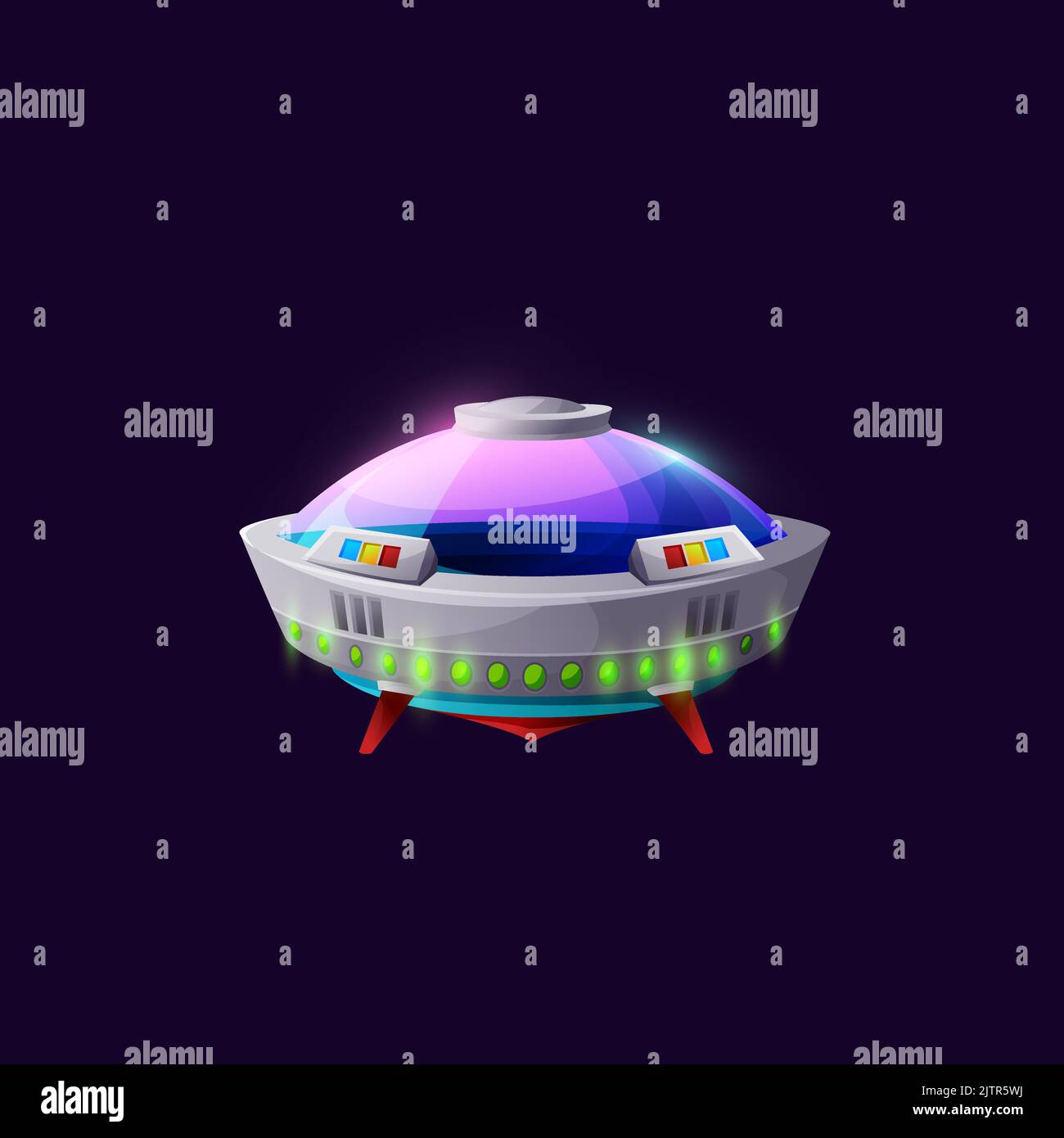 Spacecraft alien craft isolated ufo saucer ship game animation design ...