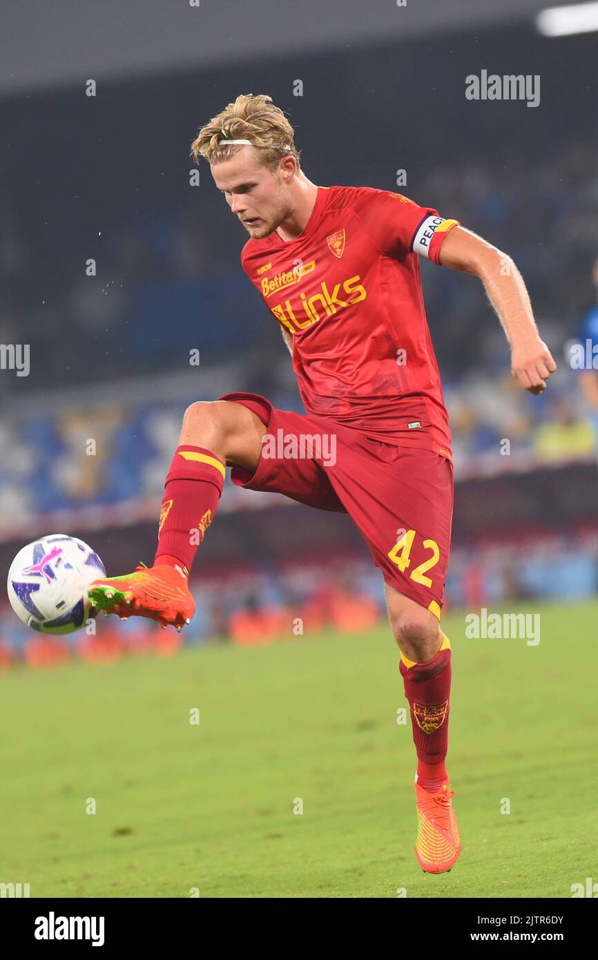 Morten Hjulmand of US Lecce in action during the Serie A match between ...