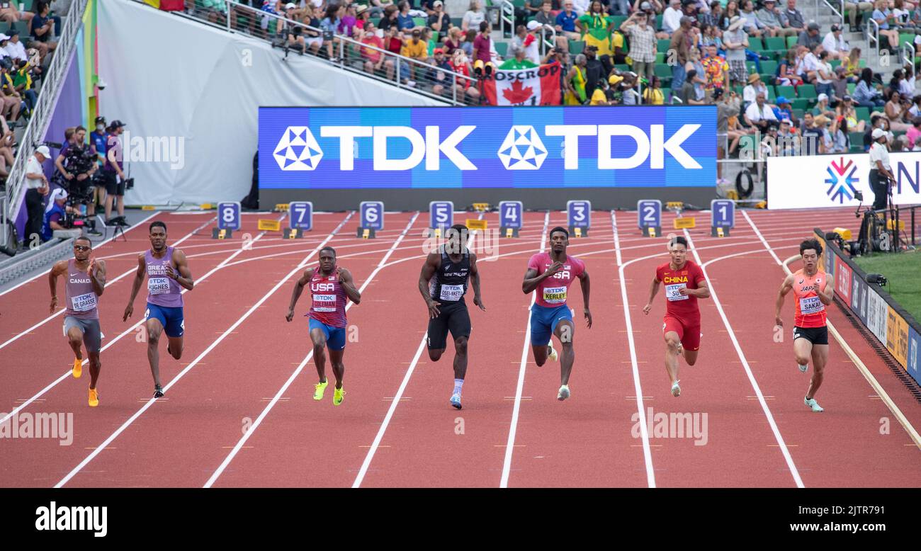 Andre De Grasse, Zharnel Hughes, Christian Coleman, Edward Osei-Nketia ...