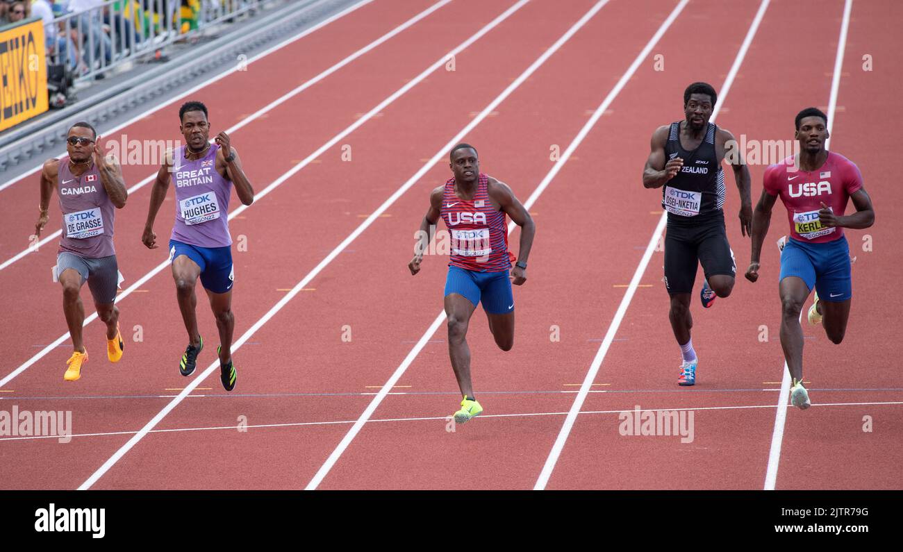 Andre De Grasse, Zharnel Hughes, Christian Coleman, Edward Osei-Nketia ...