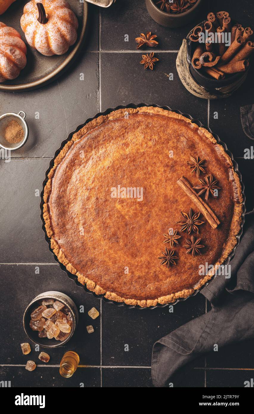 American pumpkin pie Stock Photo - Alamy