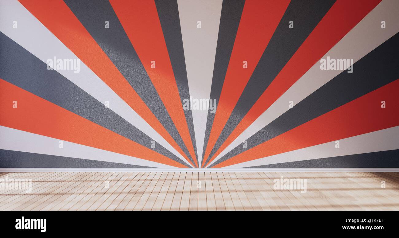 Orange and grey wall on living room two tone colorful design.3D ...