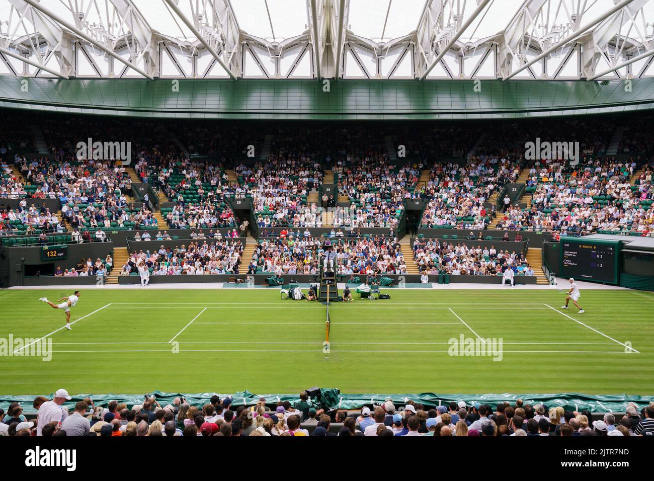 General Views of No.1 Court with Carlos Alcaraz and Jan-Lennard Struff ...