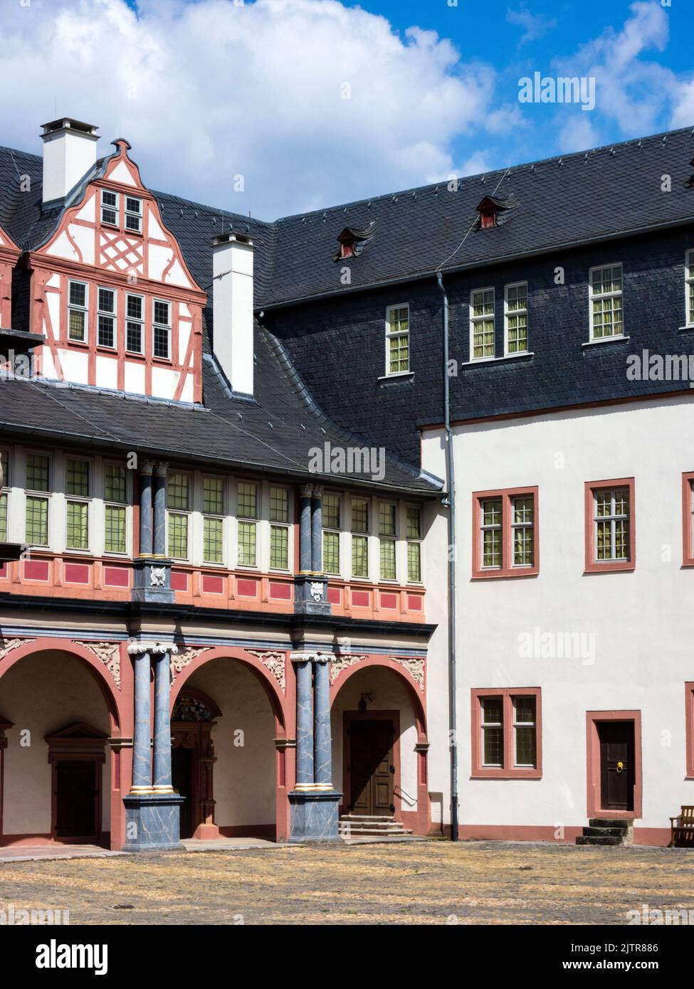 Schloss Weilburg in Weilburg (Hesse/Germany) – Inner courtyard Stock ...