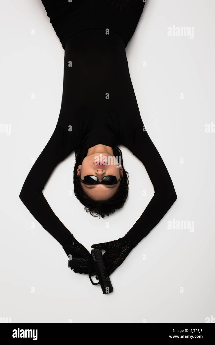 Woman lying down black white hi-res stock photography and images - Alamy