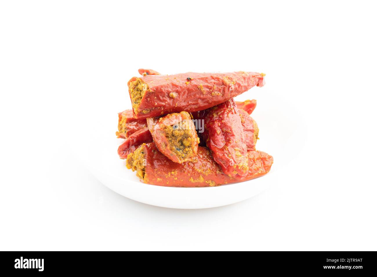 Traditional Homemade Red Chilli Pickle Also Known As Moti Teekhi Lal ...