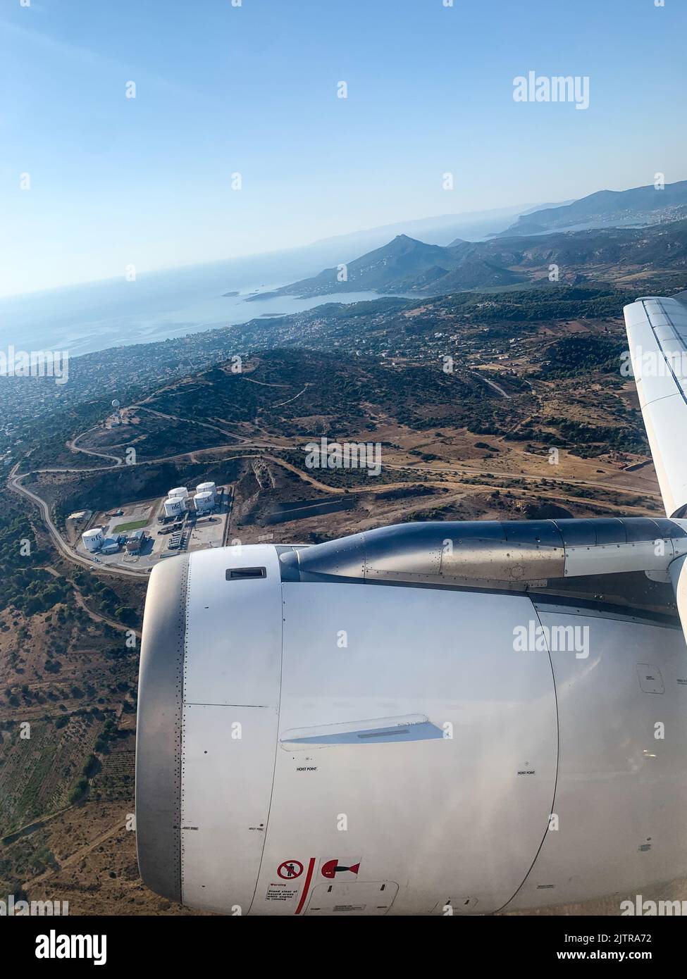 Athens region seen from a flying plane, Southern Europe Stock Photo - Alamy