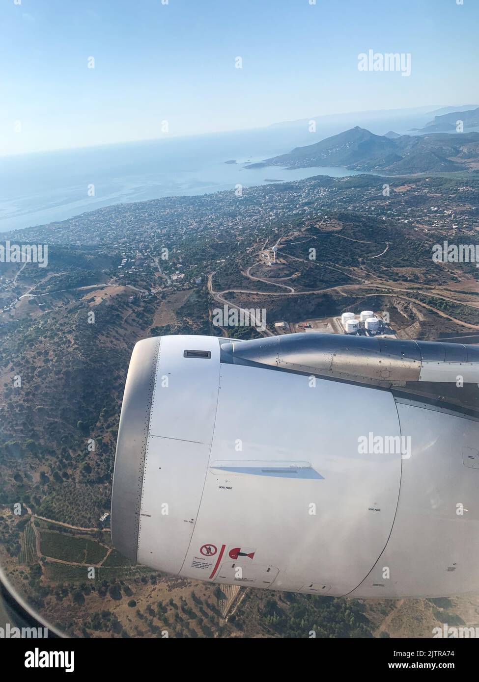 Athens region seen from a flying plane, Southern Europe Stock Photo - Alamy
