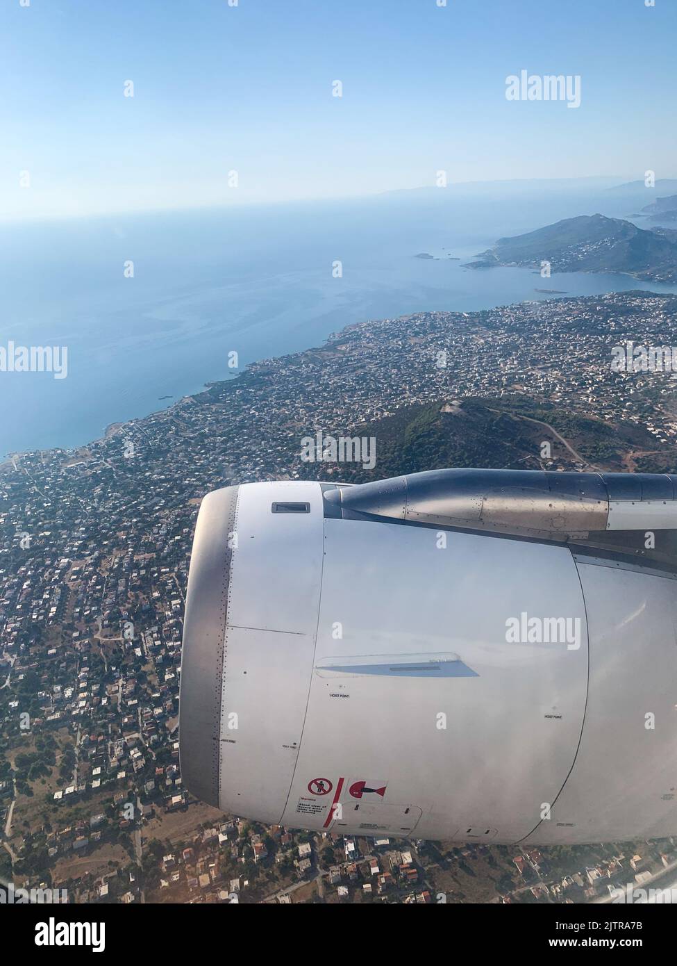 Athens region seen from a flying plane, Southern Europe Stock Photo - Alamy