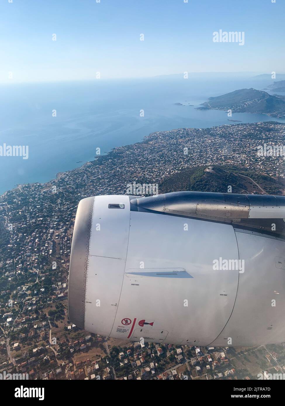 Athens region seen from a flying plane, Southern Europe Stock Photo - Alamy