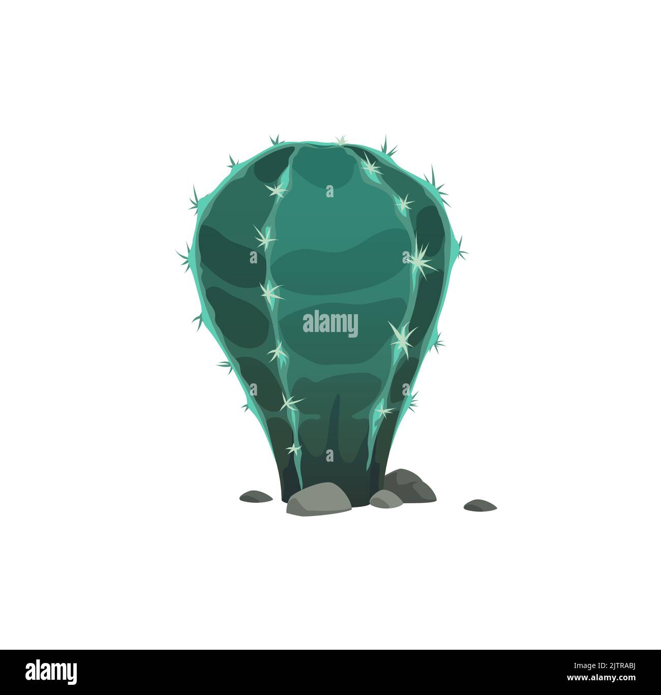 Green cactus succulent agave plant grows in desert isolated cartoon ...