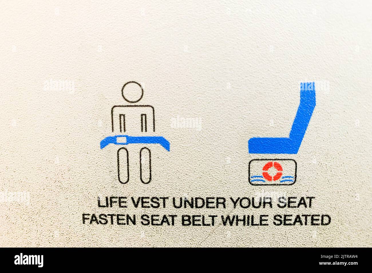 Safety rules, airplane Stock Photo - Alamy