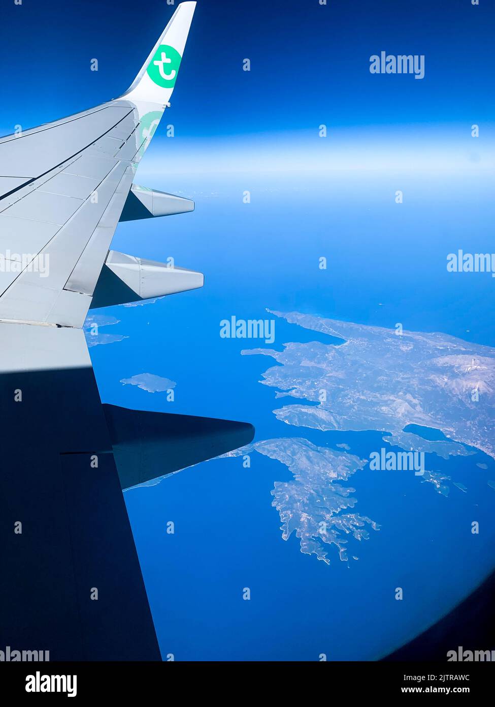 Flying over greek islands hi-res stock photography and images - Alamy