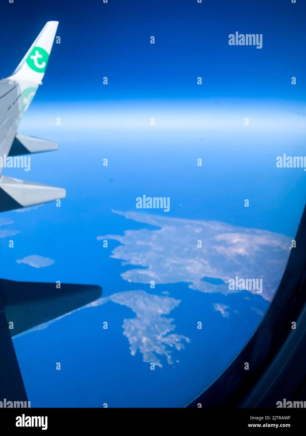 Flying over greek islands aerial hi-res stock photography and images ...