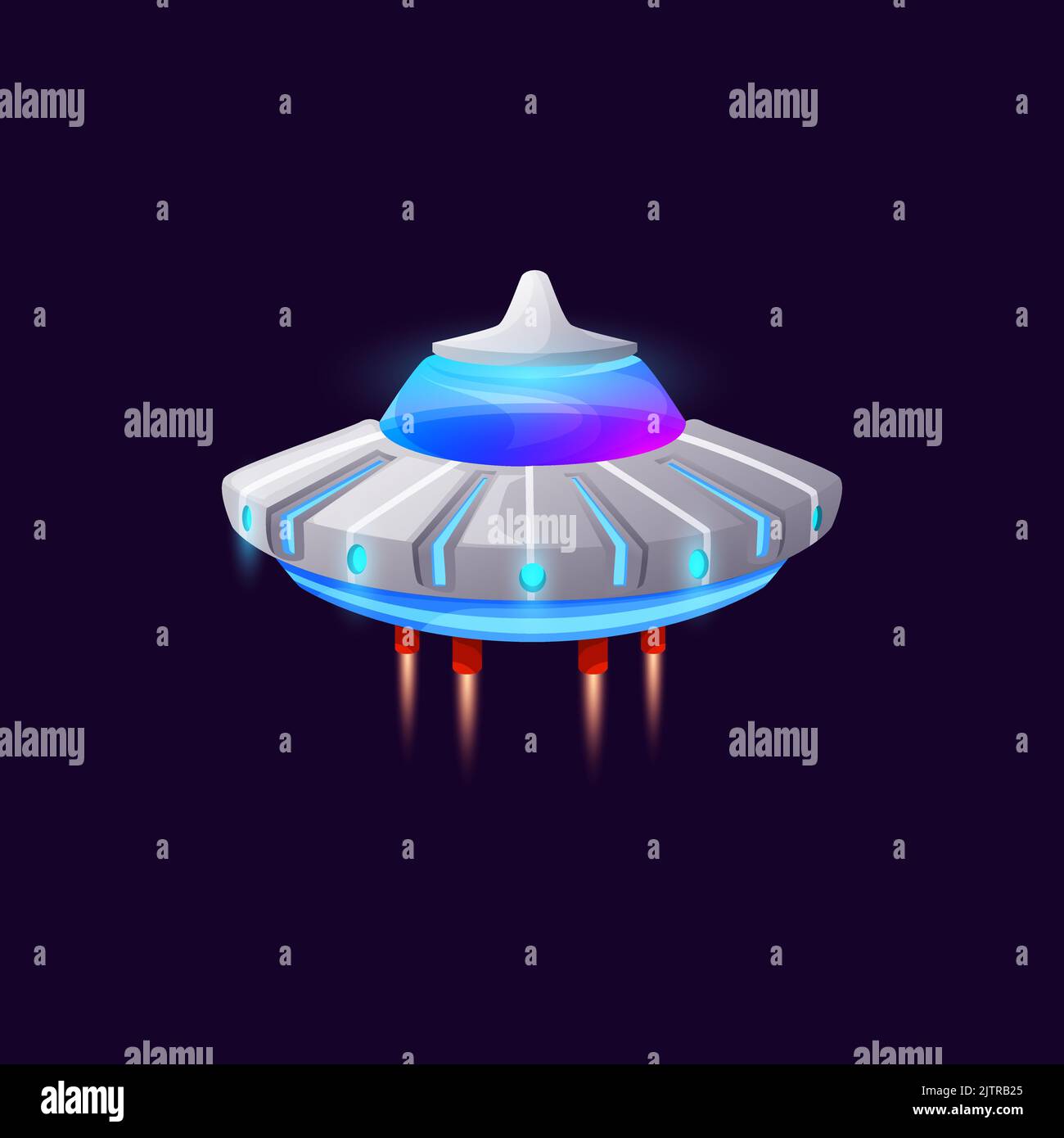 Unknown flying object invader spaceship animation game asset, sci fi ...