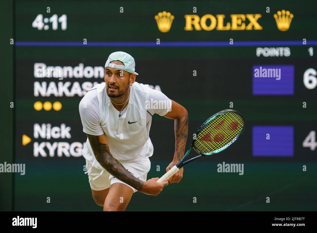 Nick Kyrgios of Australia in action on Centre Court at The ...