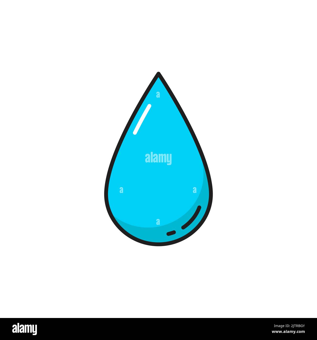Weather forecast rain drop icon in color outline for temperature and climate meteorology. Rain ...