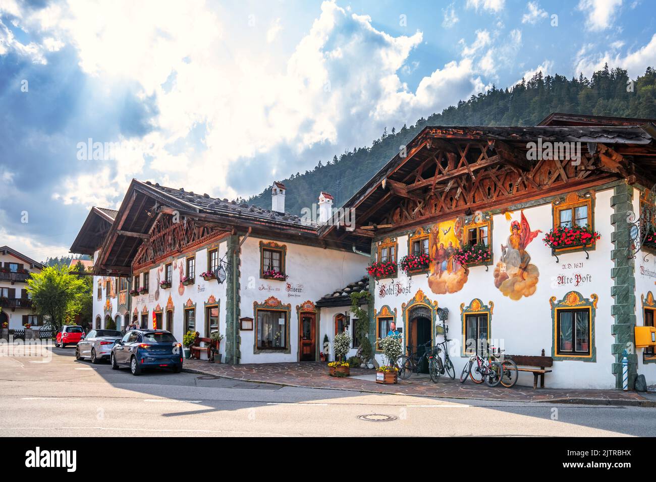 Historical city of Wallgau, Bavaria, Germany Stock Photo - Alamy