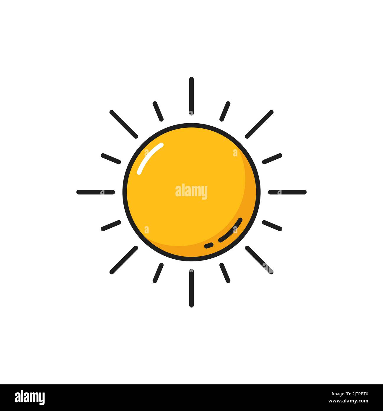 Sun, weather forecast day icon, color outline vector symbol. Weather ...