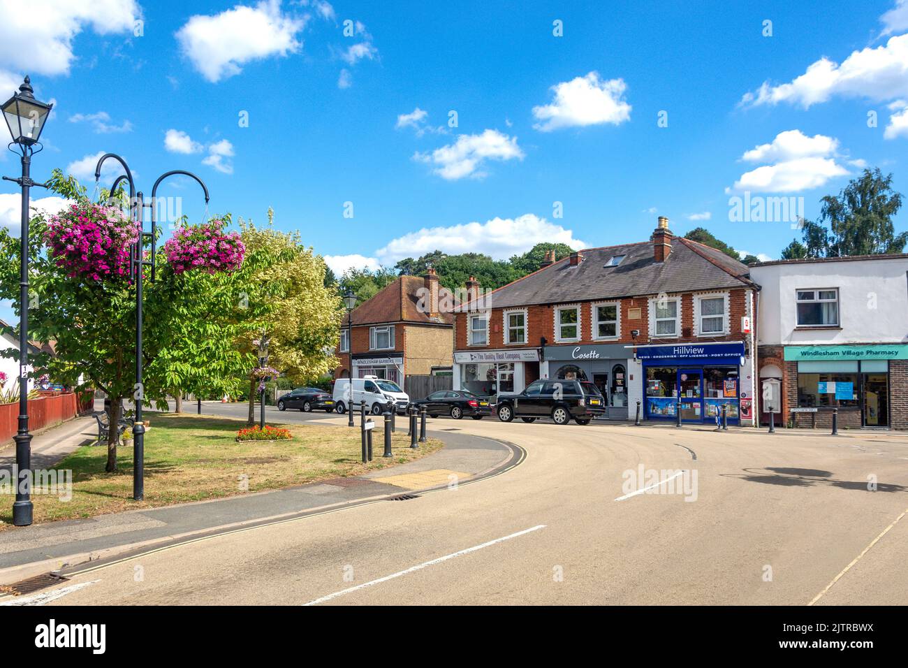Shops corner windlesham surrey county village town towns centre hi-res ...